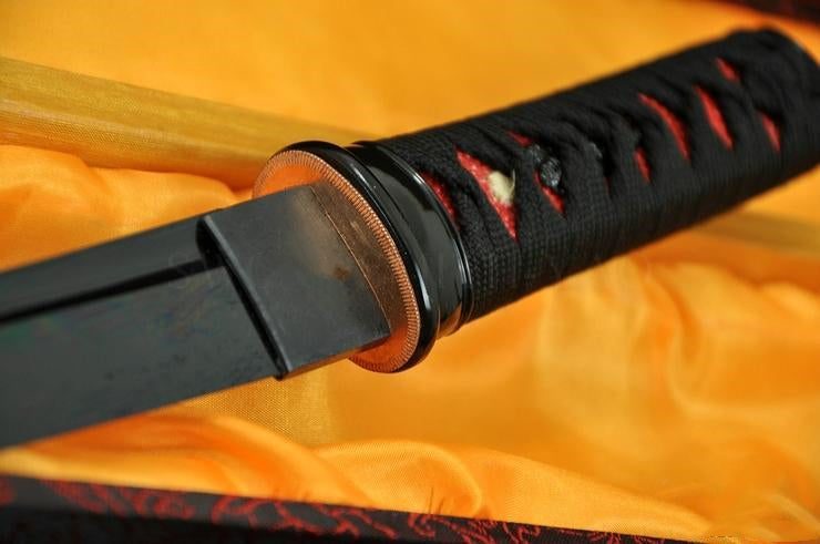 Full Black Blade Japanese Samurai Sword Tanto Sharp Edge – Japanese ...